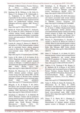 Reported Factors Contributing to Gender Based Violence in Ethiopia A ...