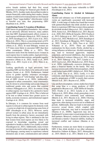 Reported Factors Contributing to Gender Based Violence in Ethiopia A ...