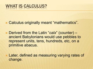 Application of real life in calculus | PPTX