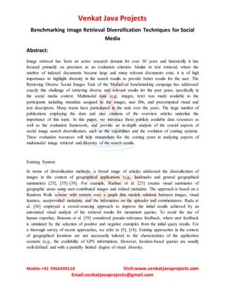 benchmarking image retrieval diversification techniques for social media | PDF
