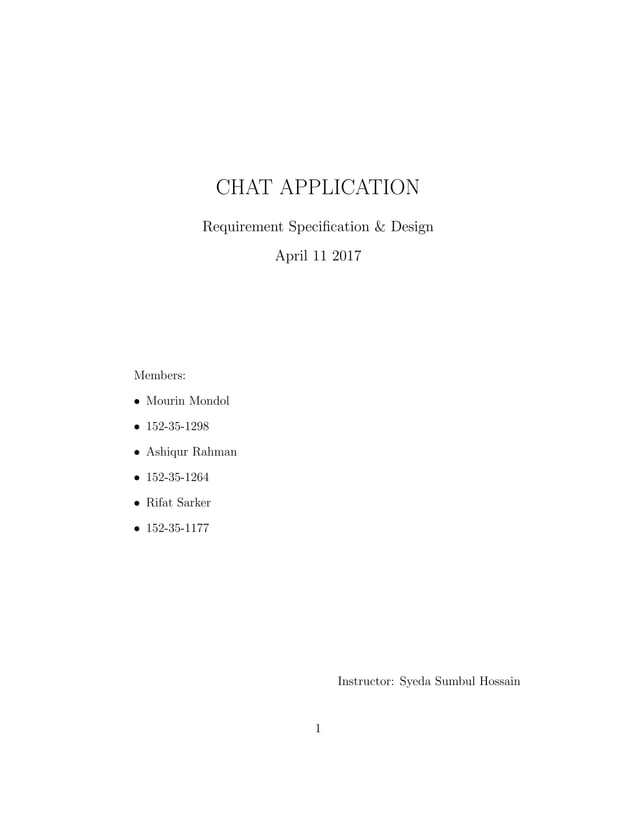 Chat Application | RSD | PDF