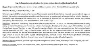 Separation and estimation of a binary mixture (benzoic acid and ...