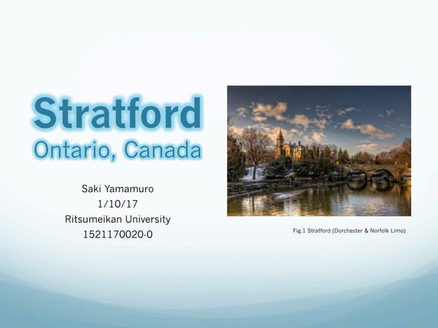 Stratford Ontario Canada Intro to Geography | PPT