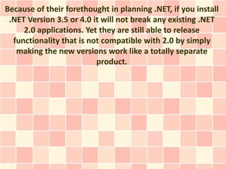 The Different Versions of Dot NET | PPTX