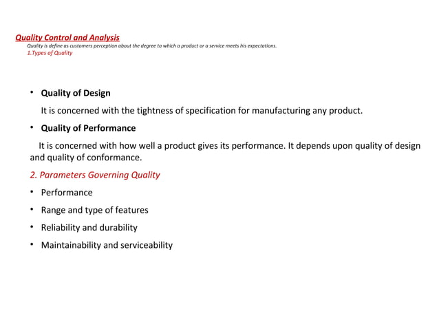 Quality Control Chart | PPT | Science