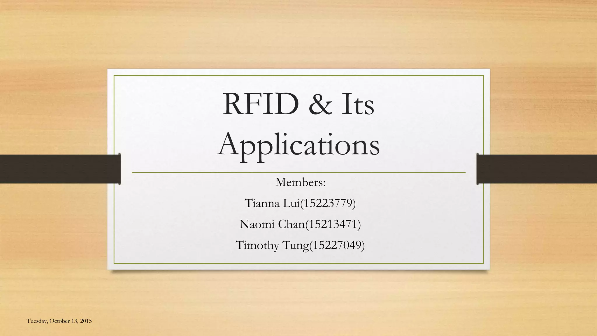 RFID Application | PPT
