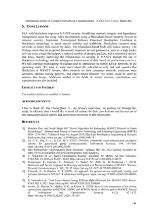 SECURE ROUTING PROTOCOL TO MITIGATE ATTACKS BY USING BLOCKCHAIN TECHNOLOGY IN MANET | PDF