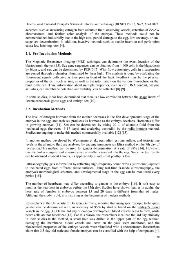 Sex Detection In The Early Stage Of Fertilized Chicken Eggsvia Image Recognition Pdf