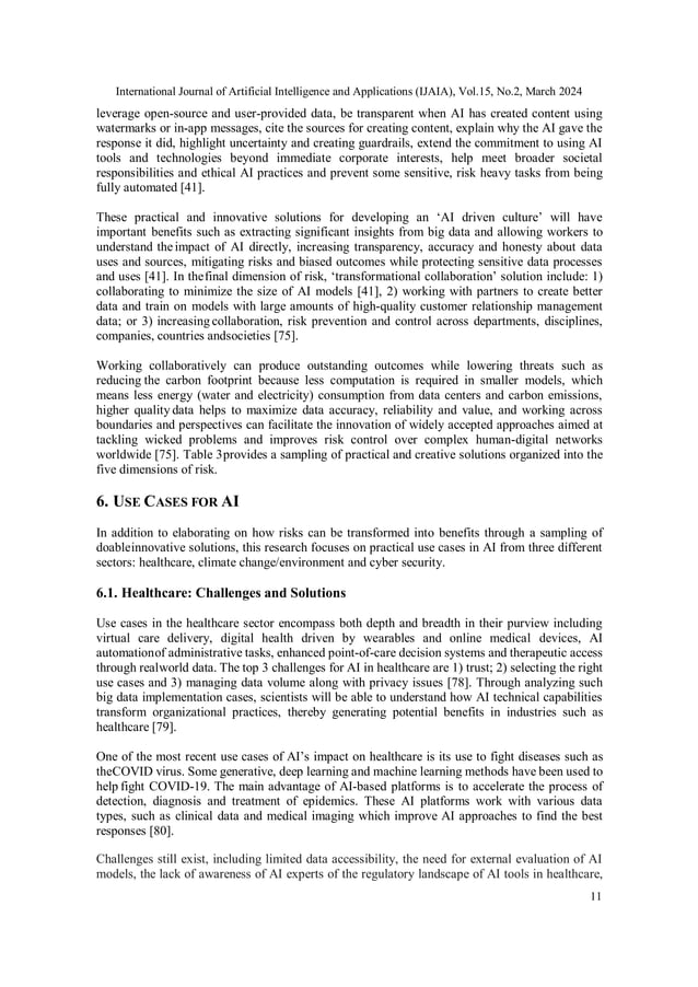 THE TRANSFORMATION RISK-BENEFIT MODEL OF ARTIFICIAL INTELLIGENCE:BALANCING RISKS AND BENEFITS ...