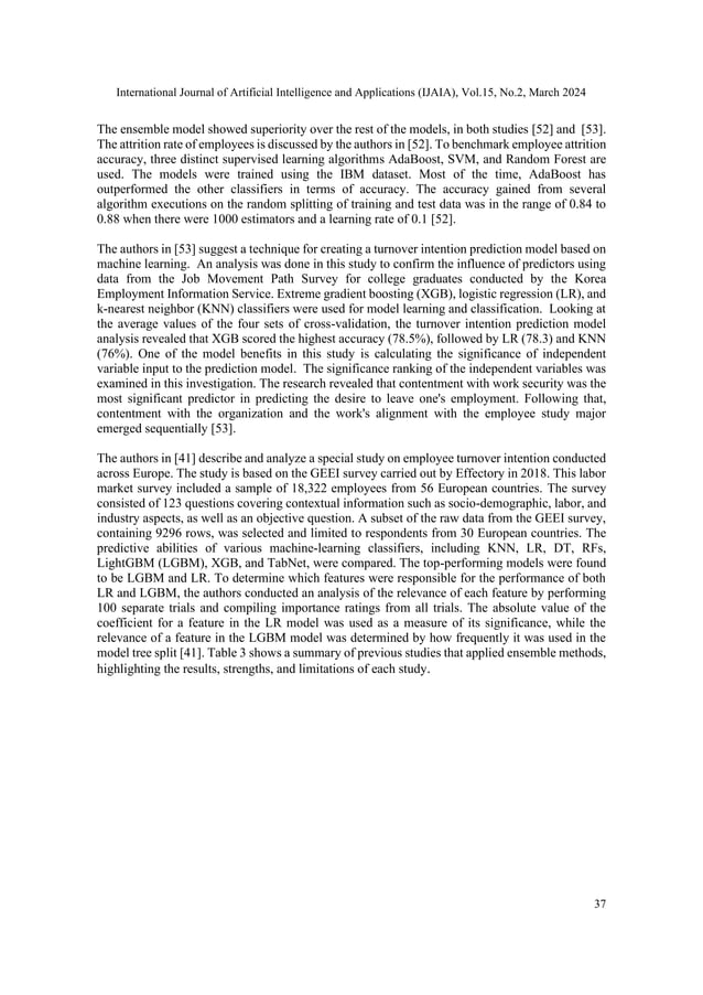 EMPLOYEE ATTRITION PREDICTION USING MACHINE LEARNING MODELS: A REVIEW ...