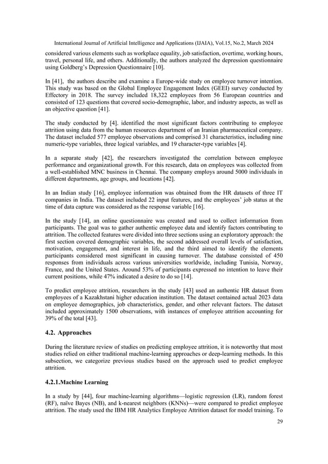 EMPLOYEE ATTRITION PREDICTION USING MACHINE LEARNING MODELS: A REVIEW PAPER | PDF | Human ...