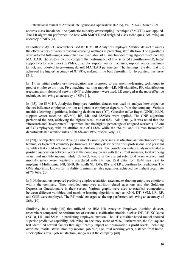 EMPLOYEE ATTRITION PREDICTION USING MACHINE LEARNING MODELS: A REVIEW ...