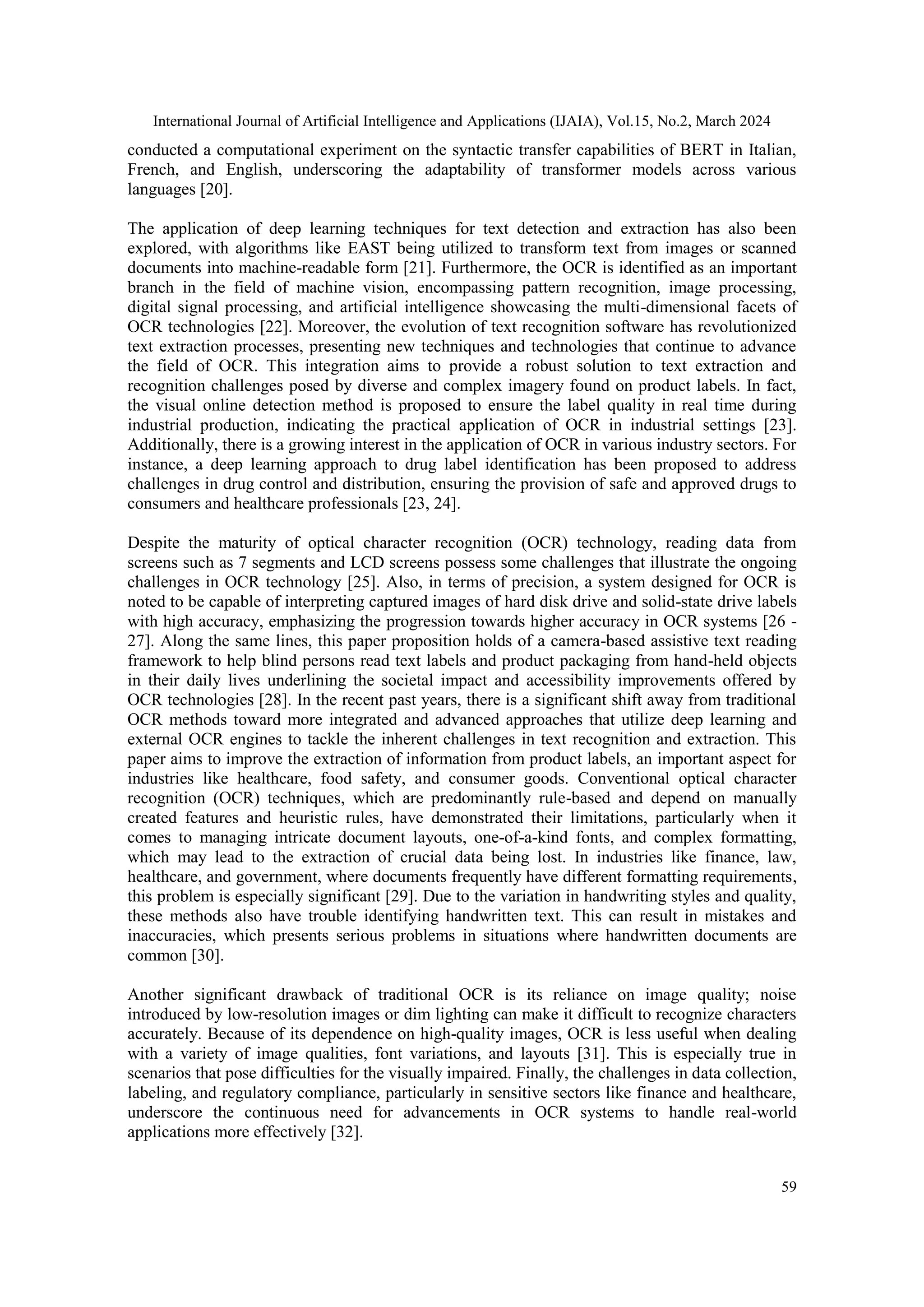 INFORMATION EXTRACTION FROM PRODUCT LABELS: A MACHINE VISION APPROACH ...