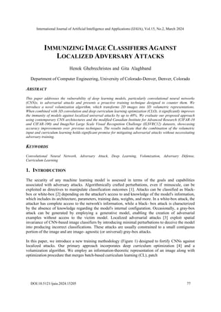 Immunizing Image Classifiers Against Localized Adversary Attacks | PDF