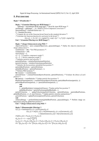 PSO-HRVSO: SEGMENTATION OF RETINAL VESSELS THROUGH HOMOMORPHIC ...