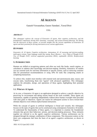 AI AGENTS Generative AI Cognitive architecture | PDF