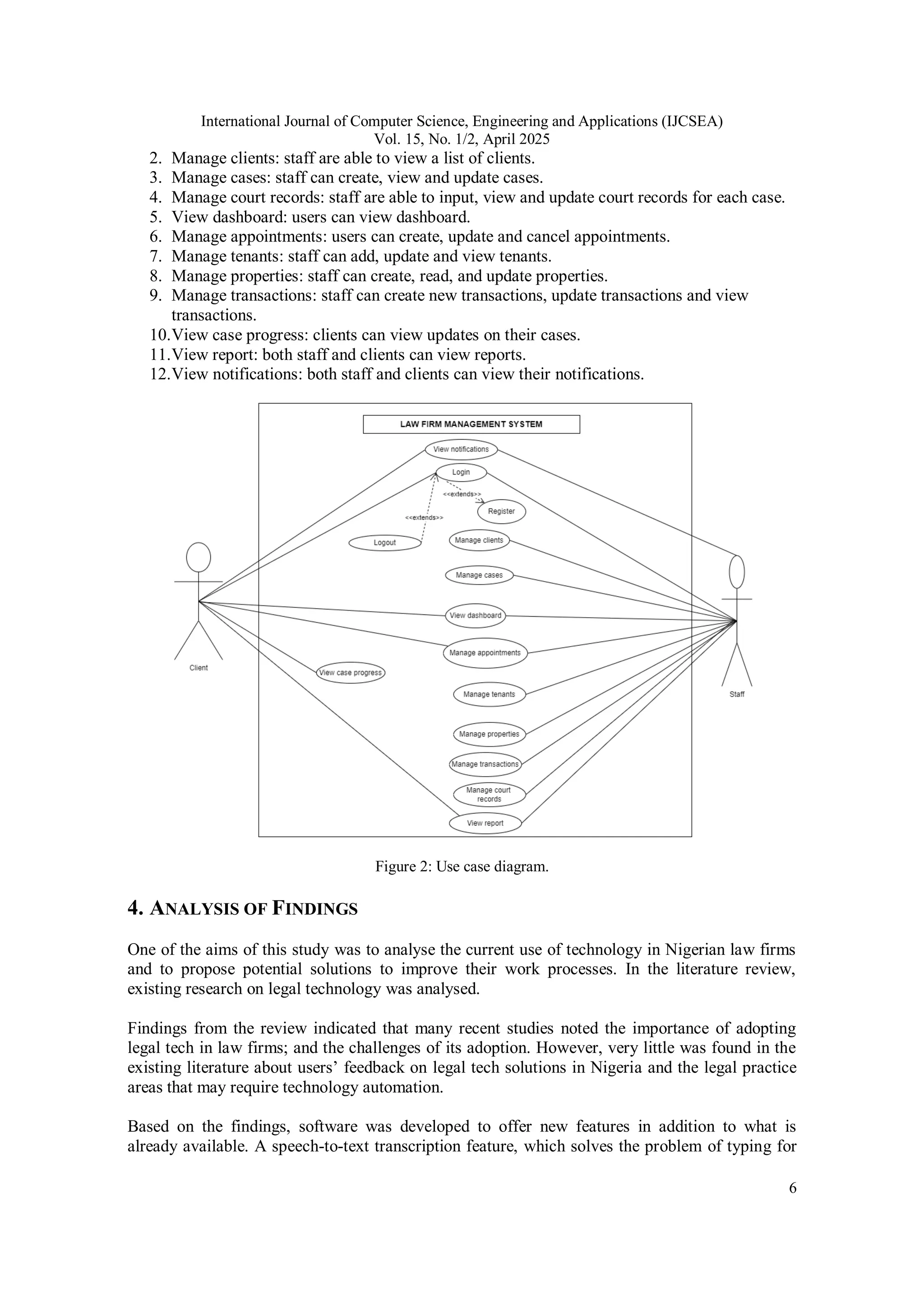 Applying Software Engineering Solutions to Law Firm Management, Nigeria ...