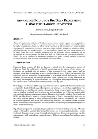 Advancing Polyglot Big Data Processing using the Hadoop Ecosystem | PDF