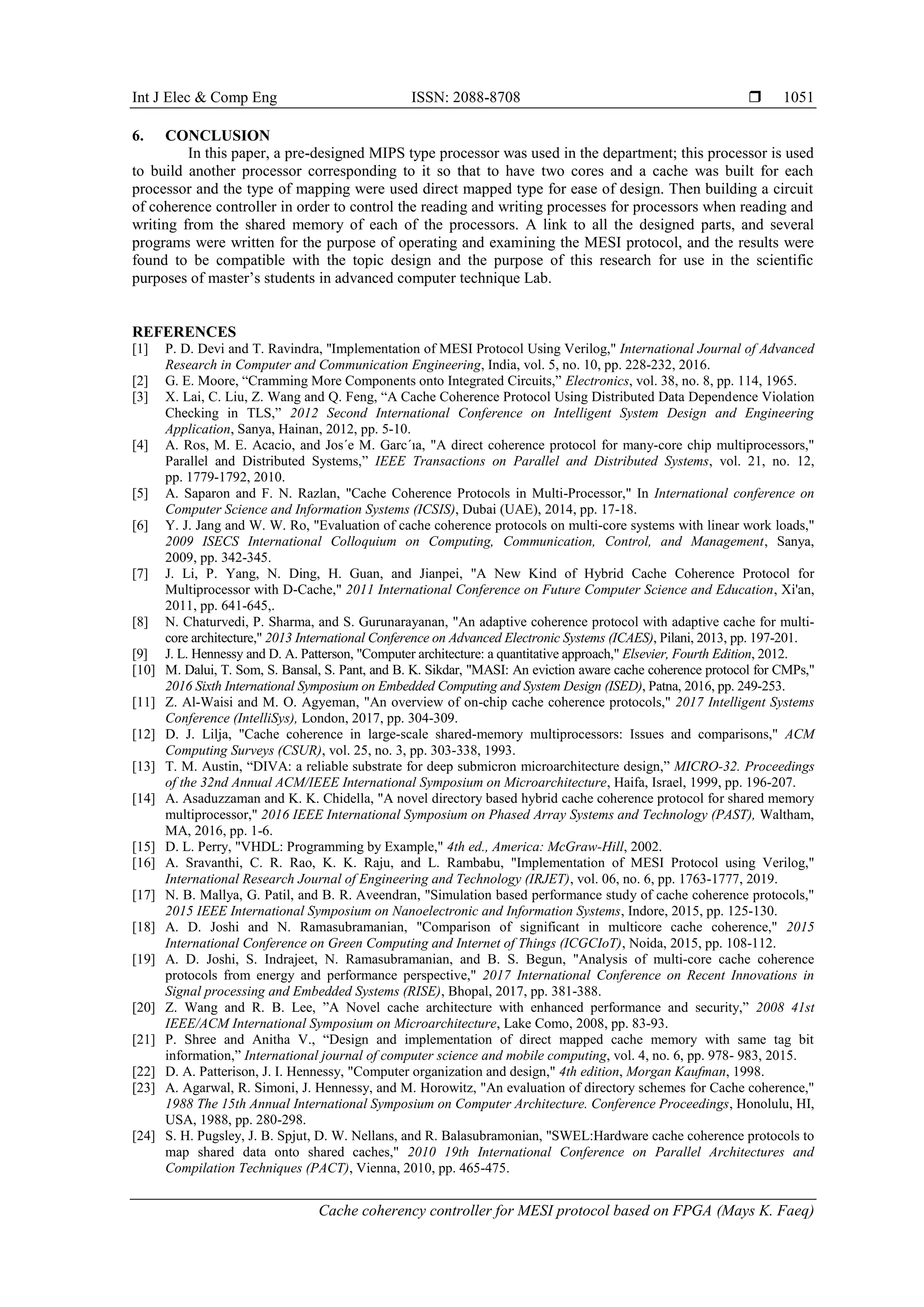 Cache coherency controller for MESI protocol based on FPGA | PDF