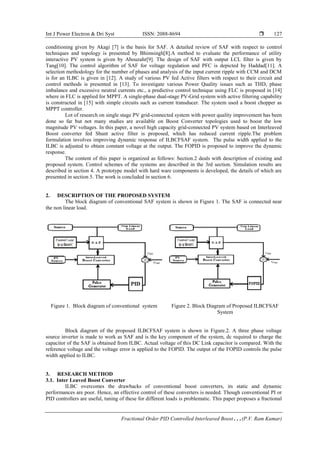 Fractional Order PID Controlled Interleaved Boost converter Fed Shunt Active Filter System | PDF