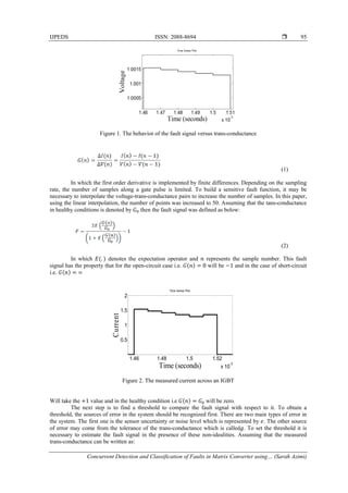 Concurrent Detection and Classification of Faults in Matrix Converter using Trans-Conductance | PDF