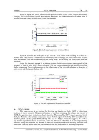 Concurrent Detection and Classification of Faults in Matrix Converter using Trans-Conductance | PDF