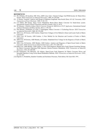 Concurrent Detection and Classification of Faults in Matrix Converter using Trans-Conductance | PDF