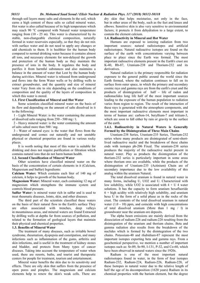 Measurement of Radon-222 Concentration in Bottled Natural Mineral ...