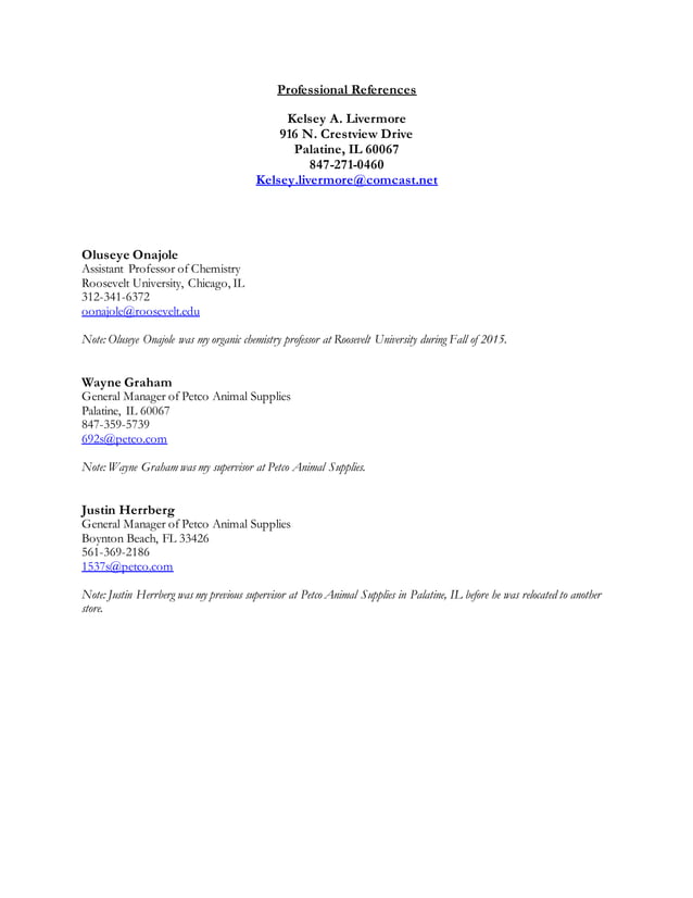 Professional References | DOCX