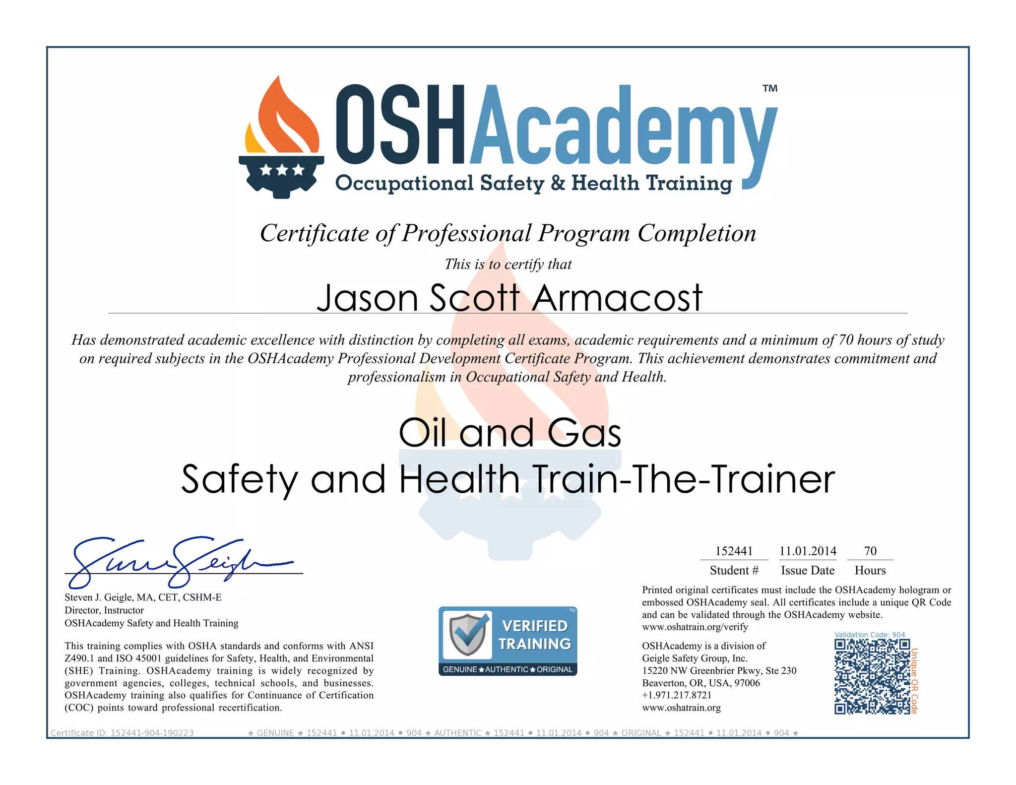 Oil and Gas Safety and Health Trainer (Train-the-Trainer) | PDF