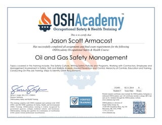 Oil and Gas Safety Management | PDF