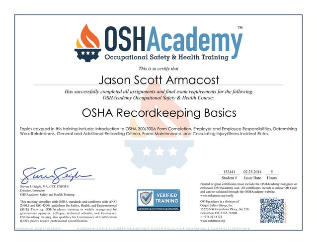 OSHA Recordkeeping Basics | PPT