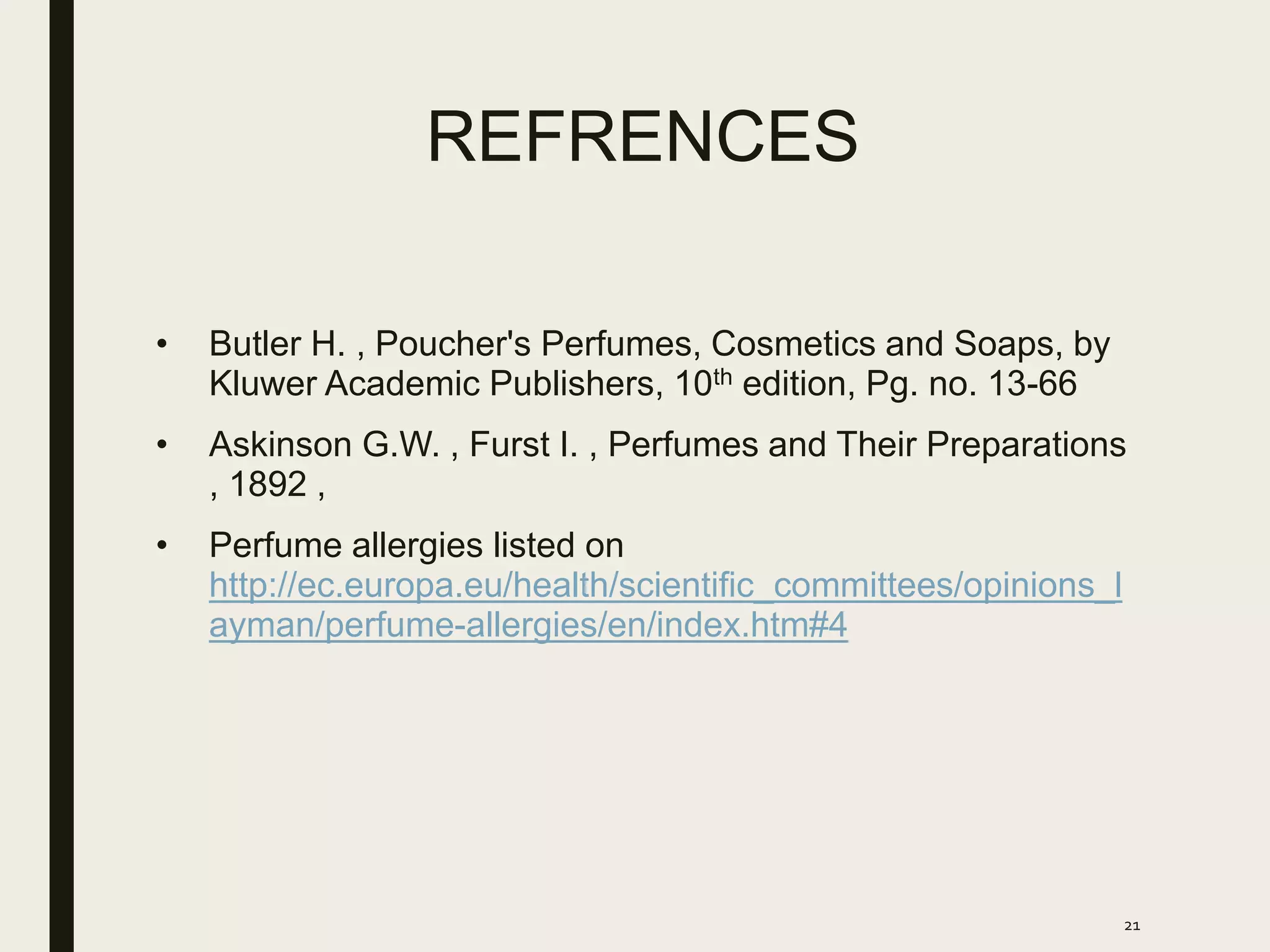 Perfumes: Types and their applications | PPTX