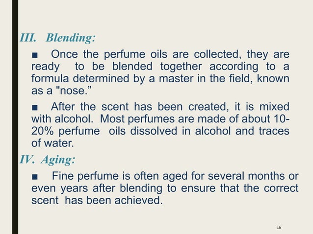 Perfumes: Types and their applications | PPTX