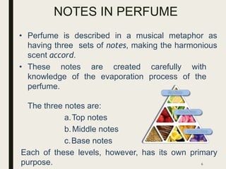 Perfumes: Types and their applications | PPTX