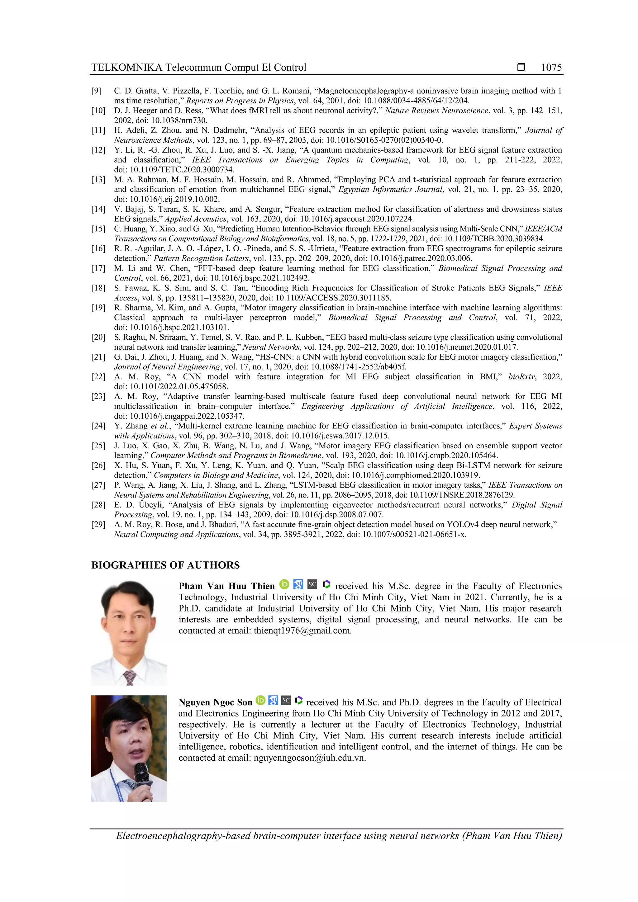 Electroencephalography-based brain-computer interface using neural networks | PDF