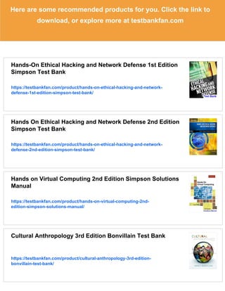 Hands-On Ethical Hacking and Network Defense 1st Edition Simpson Solutions Manual | PDF