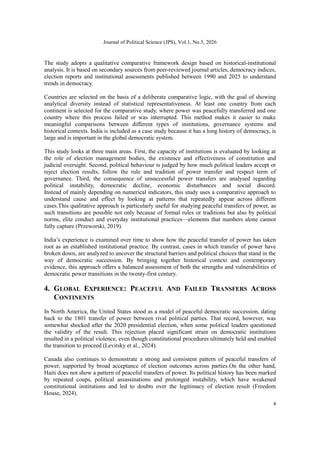Peaceful Transfer of Power and Democratic Resilience: Global and Indian ...