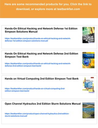 Hands-On Ethical Hacking and Network Defense 1st Edition Simpson Test ...