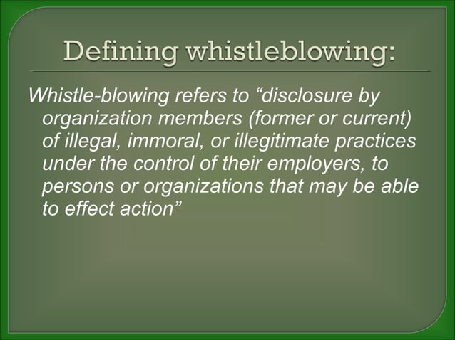 Whistleblowing management | PPT