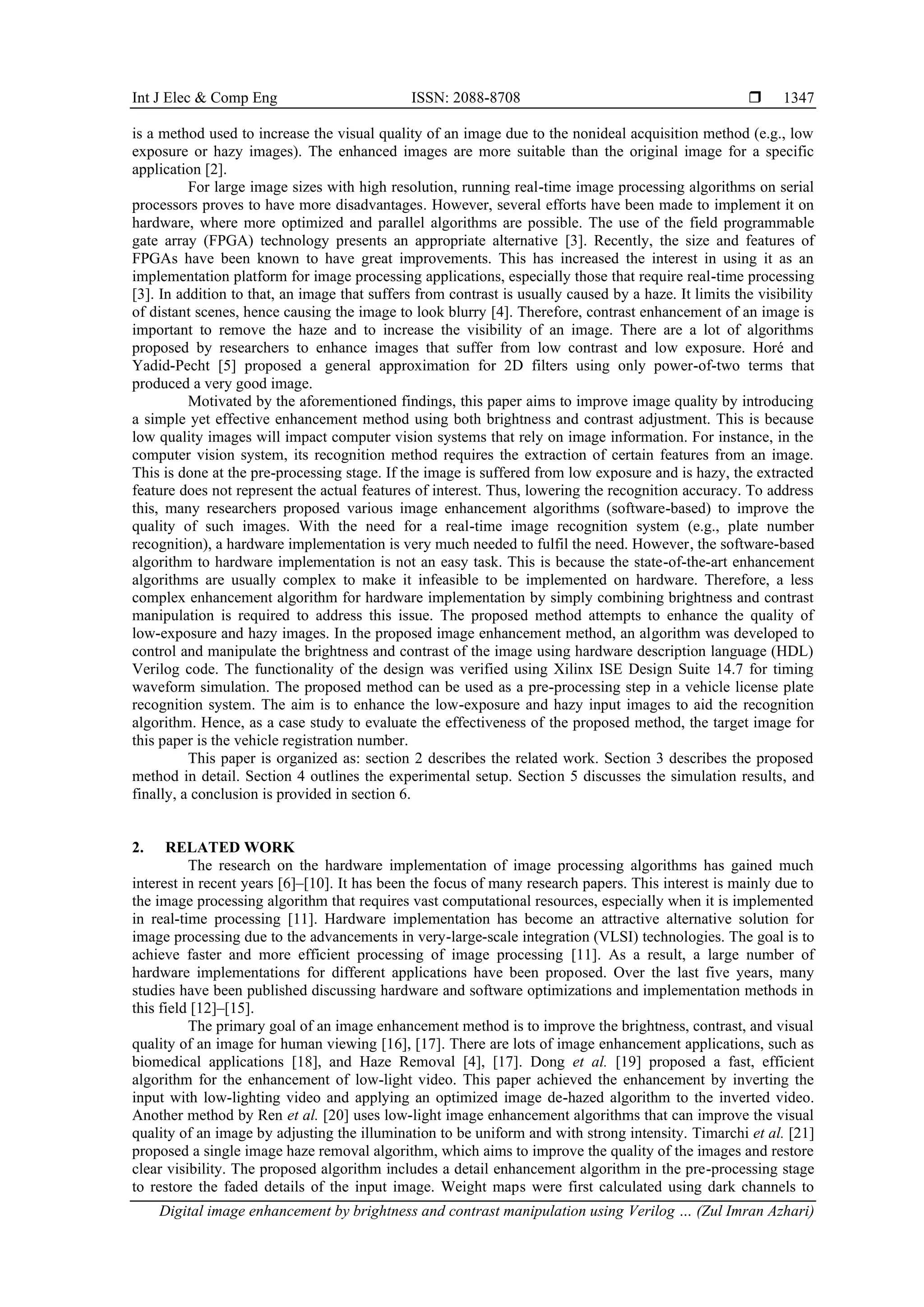 Digital image enhancement by brightness and contrast manipulation using ...