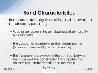 bonds, prices and yeilds chp 14 investment | PPT