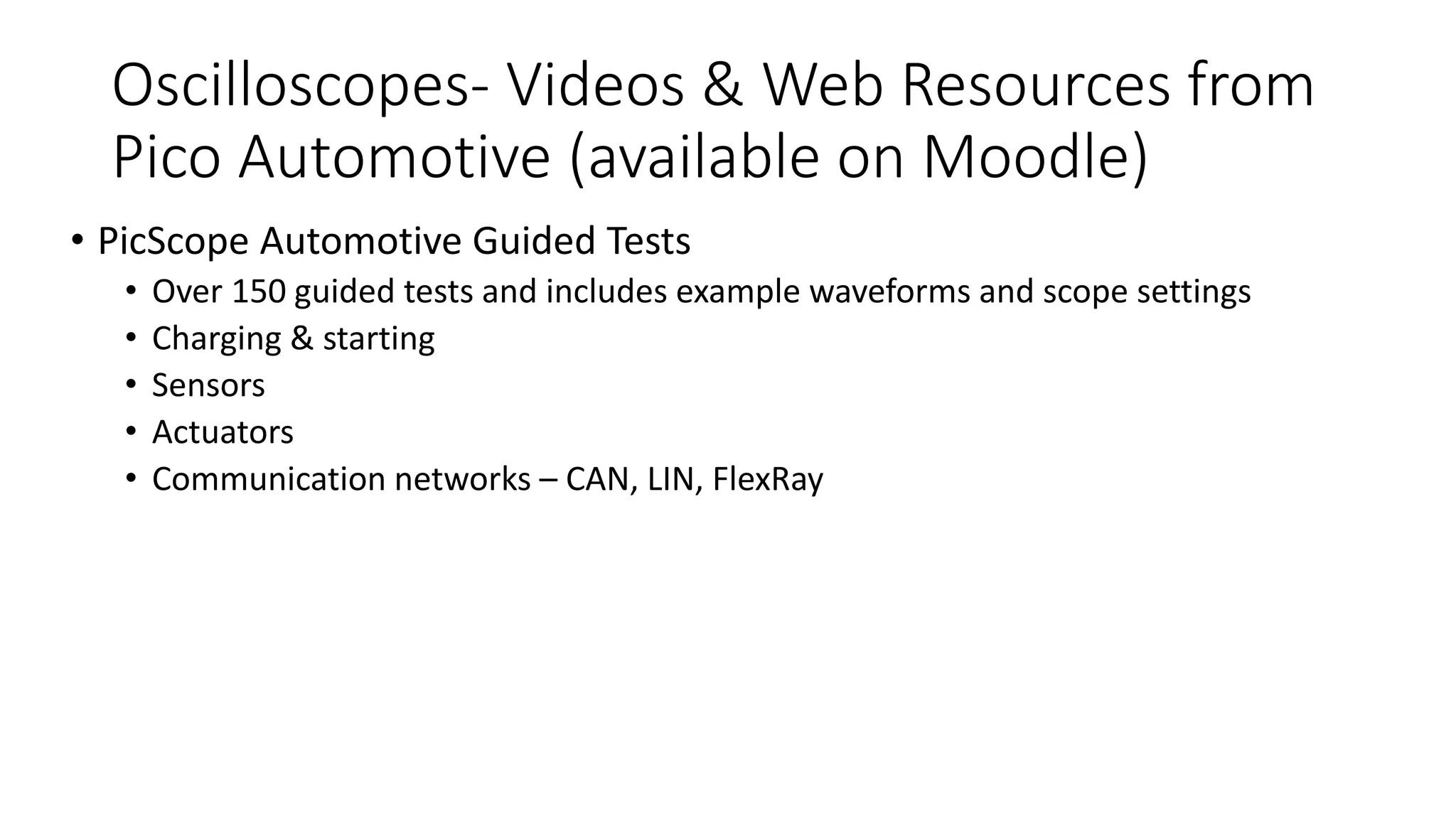 Oscilloscopes and Scan Tools | PPTX