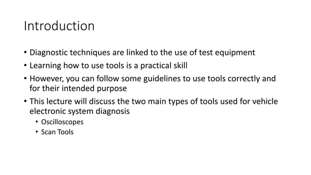 Oscilloscopes And Scan Tools Pptx Consumer Electronics Technology And Computing