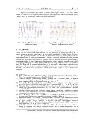 Output feedback nonlinear control of three-phase grid-connected PV generator | PDF