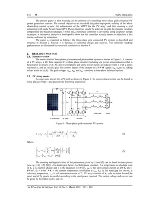 Output feedback nonlinear control of three-phase grid-connected PV generator | PDF