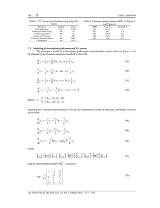 Output feedback nonlinear control of three-phase grid-connected PV ...