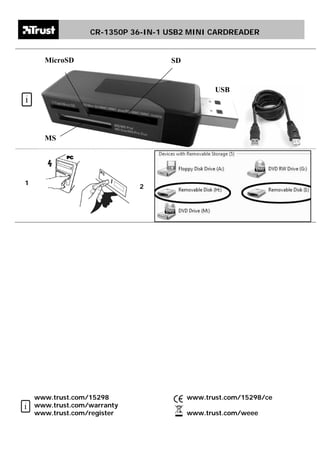 15298 Trust mini cardreader cr-1350p | PDF