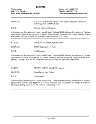 M.Saravanan - Resume | DOC