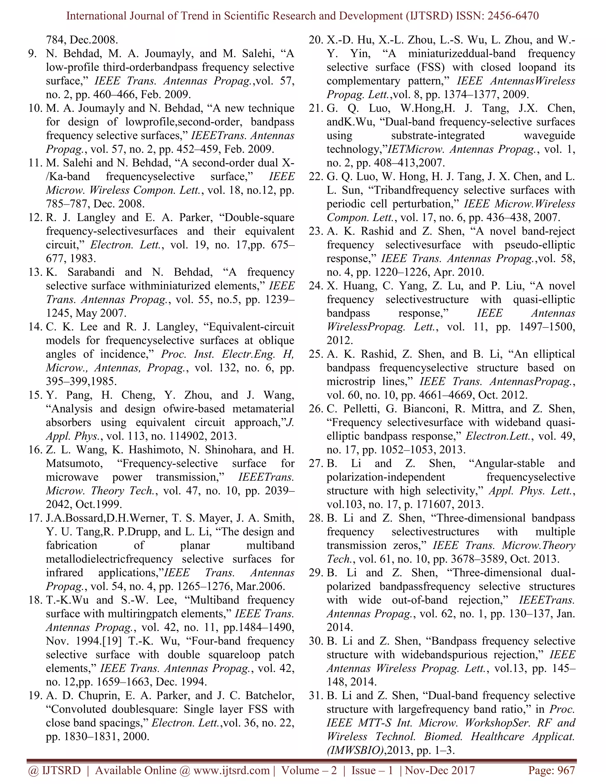 An Analysis of Dual Band bandpass Filters using with Arbitrary Band ...